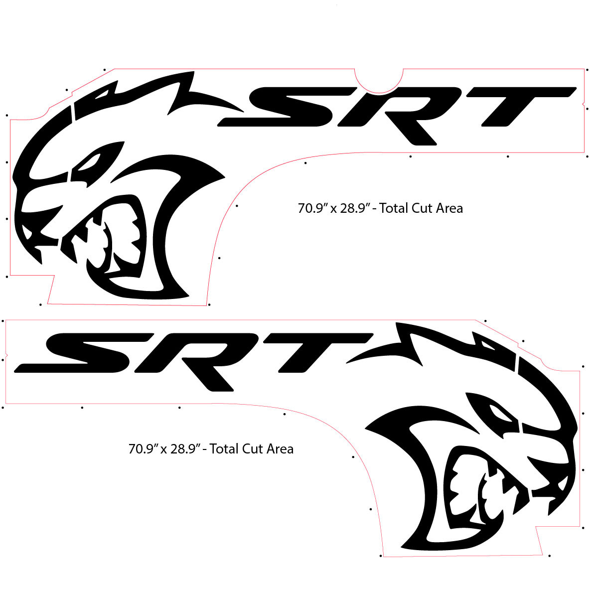 Dodge Challenger Side Stripes SRT HELLCAT : Side Body Decals Vinyl ...