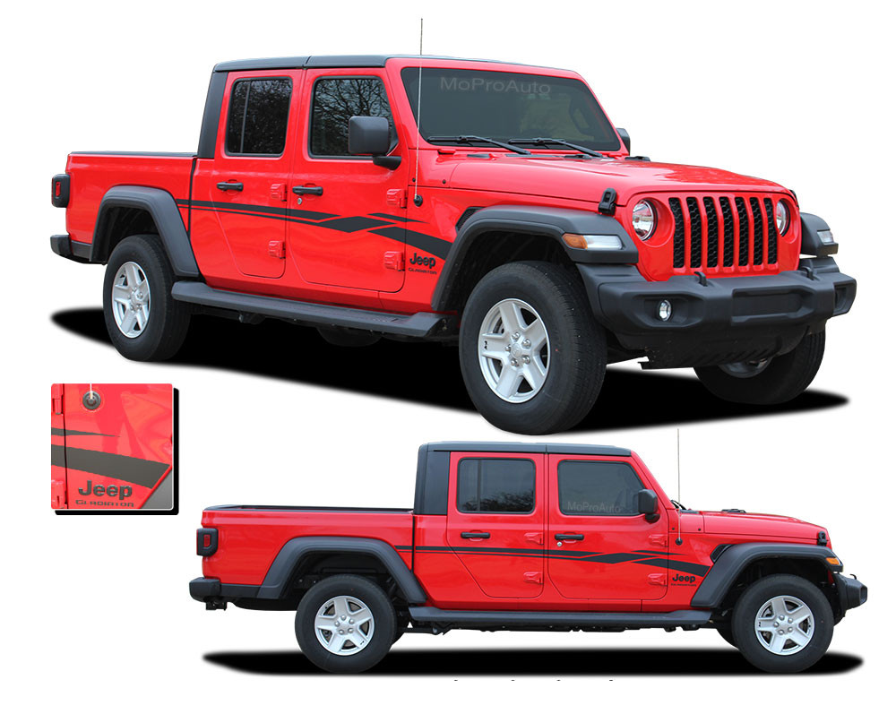 MEZZO | Jeep Gladiator Side Body Door Vinyl Graphics Decal Stripe Kit ...