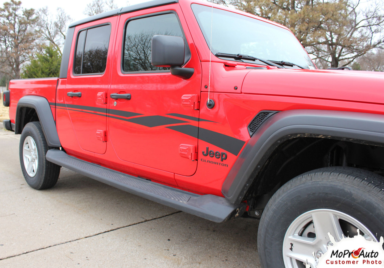 MEZZO | Jeep Gladiator Side Body Door Vinyl Graphics Decal Stripe Kit ...