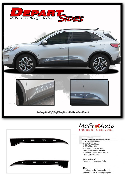 2020 DEPART ROCKERS : Ford Escape Side Door Rocker Stripes Vinyl ...