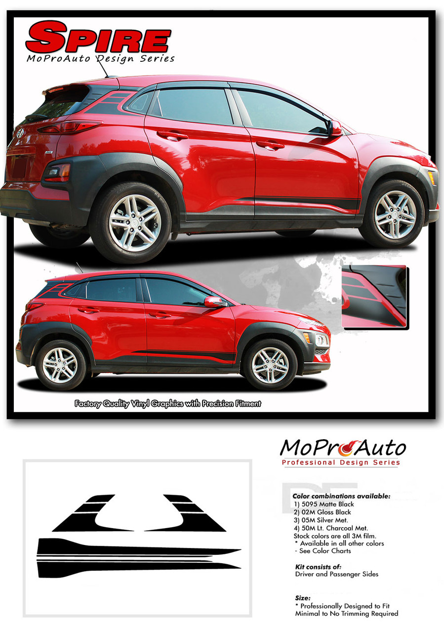 SPIRE | Hyundai Kona Vinyl Graphics Lower Body Door Decals & Rear ...