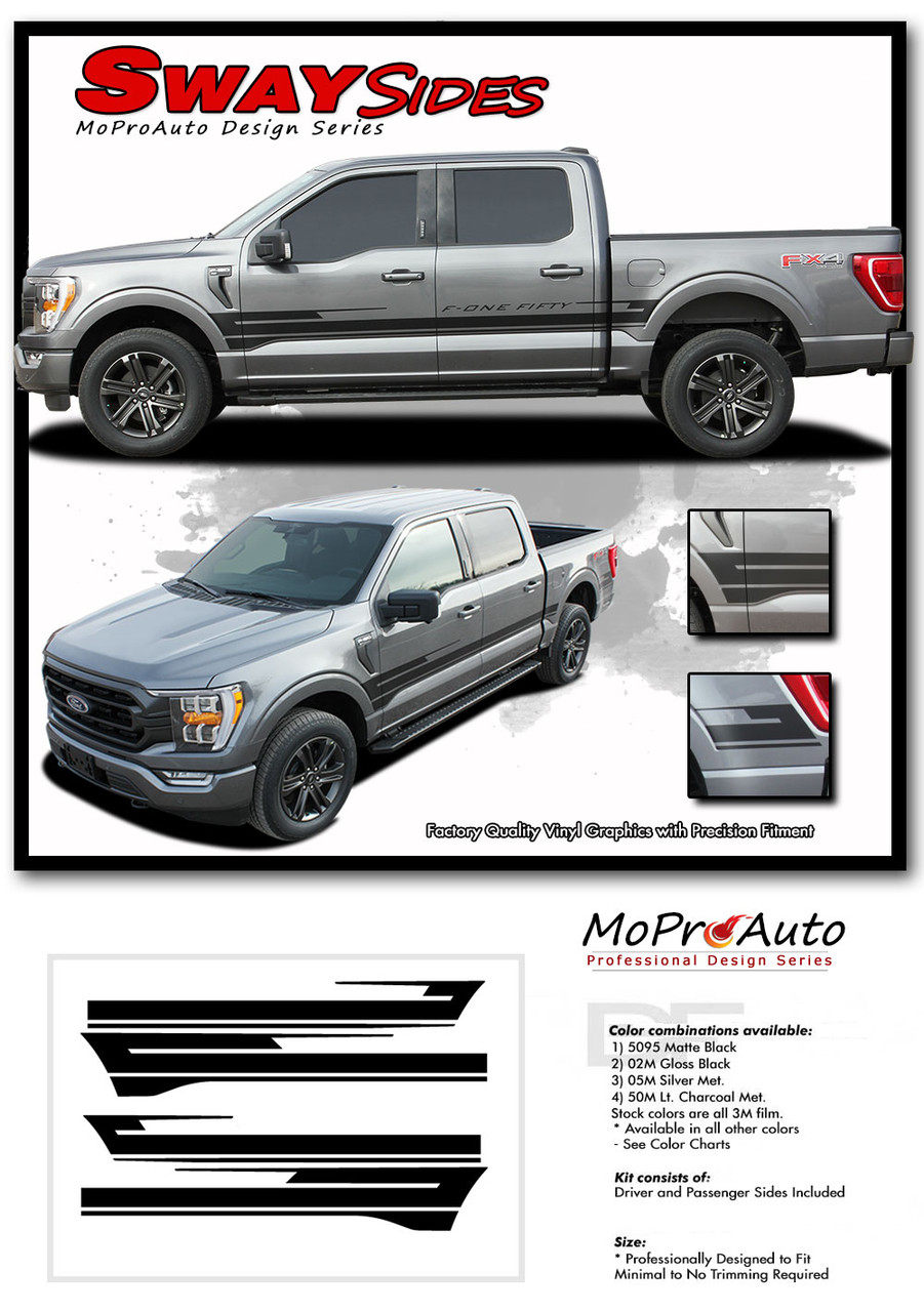 F-150 SWAY : 2021 2022 Ford F-150 Side Body Decals Mid Panel Stripes ...