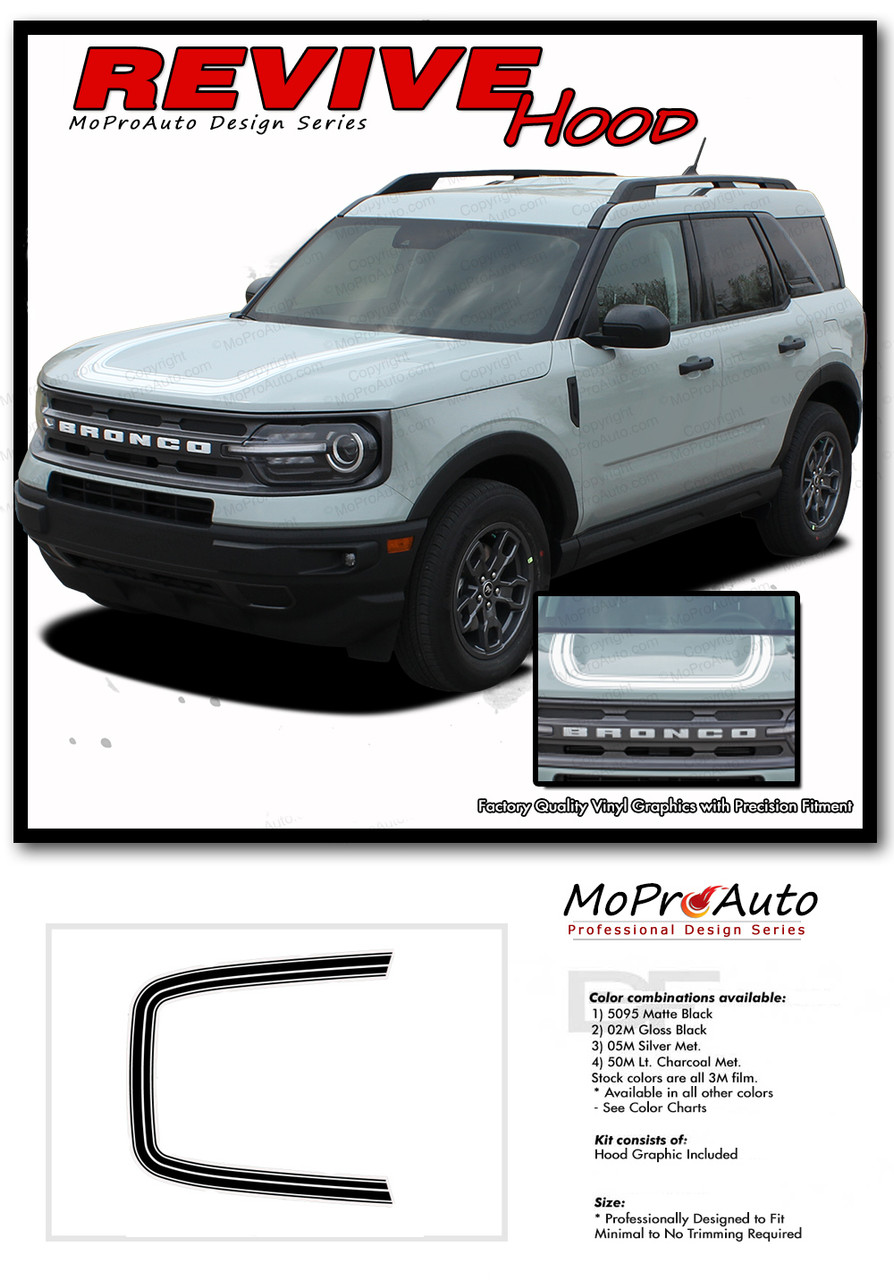 REVIVE HOOD : Ford Bronco Sport Hood Stripes Vinyl Graphics Decals Kit ...