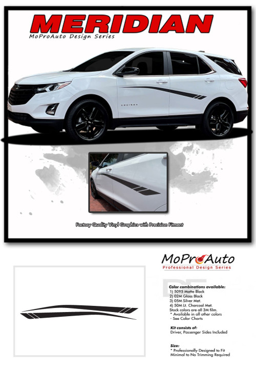 MERIDIAN : 2018-2023 Chevy Equinox Side Door Stripes Body Decals Accent ...