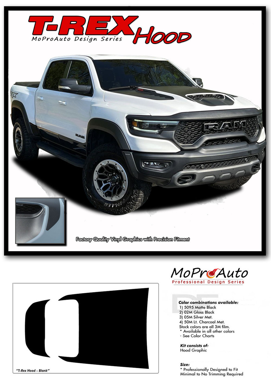 T-REX HOOD : 2021 2022 2023 Dodge Ram Rebel TRX Hood Decals Vinyl ...