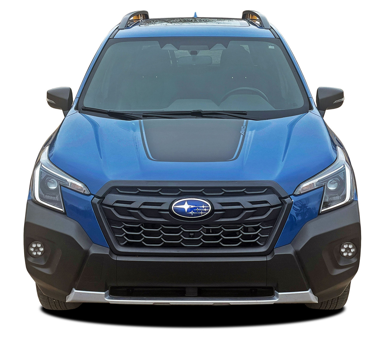 GROOVE HOOD Subaru Forester Hood Blackout Decal Vinyl Graphic Stripes Kit fits 2019 2020 2021 2022 2023 2024 MoProAuto Professional Vinyl Graphics and Striping