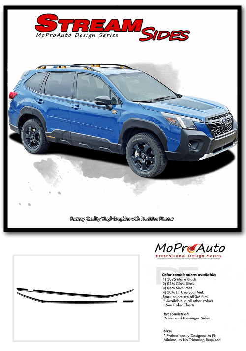 STREAM SIDES : Subaru Forester Side Door Decals Accent Vinyl Graphic ...