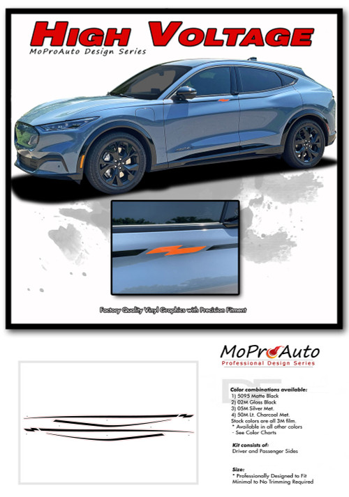 HIGH VOLTAGE | Ford Mustang Mach-E Side Body Decals Door Stripes Rally ...