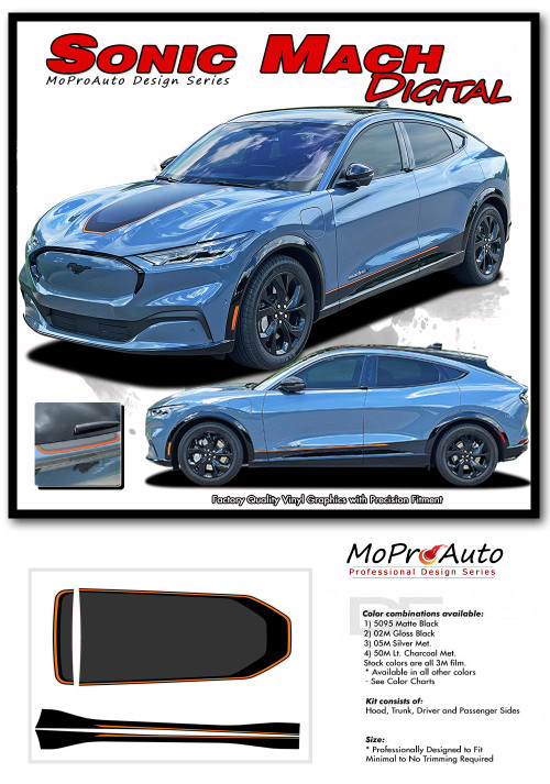 MACH SONIC DIGITAL : Ford Mustang Mach-E Hood Stripes Mach E Style ...
