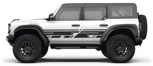 DITHER Red Ford Bronco Side Body Vinyl Graphics Door Stripes Decals ...