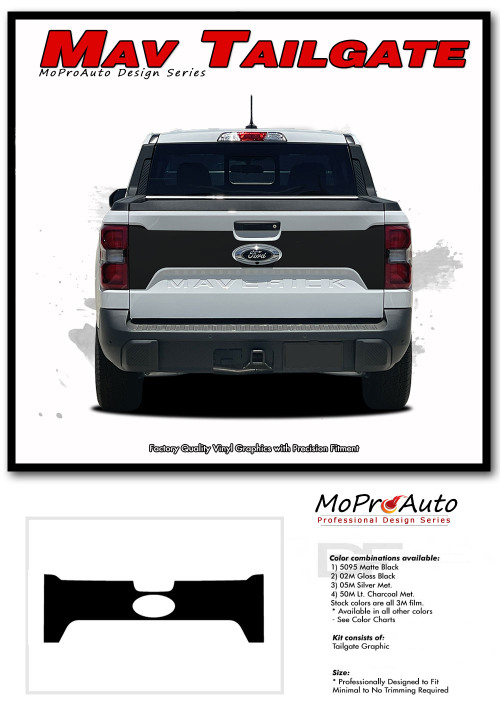 MAV TAILGATE BLACKOUT : Ford Maverick Tailgate Stripes Vinyl Graphics ...