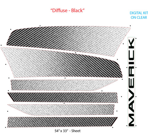 DIFFUSE | Ford Maverick Hood Stripes & Rocker Vinyl Graphics Decals Kit ...