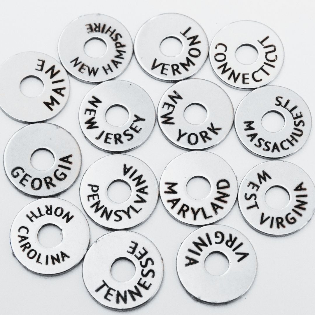 Appalachian Trail Leather Wanderchain with 14 State Tokens ...