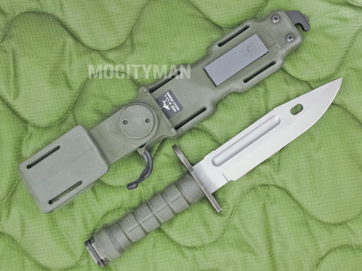 Phrobis M9a1 Rare 1st Generation Trials Bayonet With Scabbard And Manual Green Usa Made