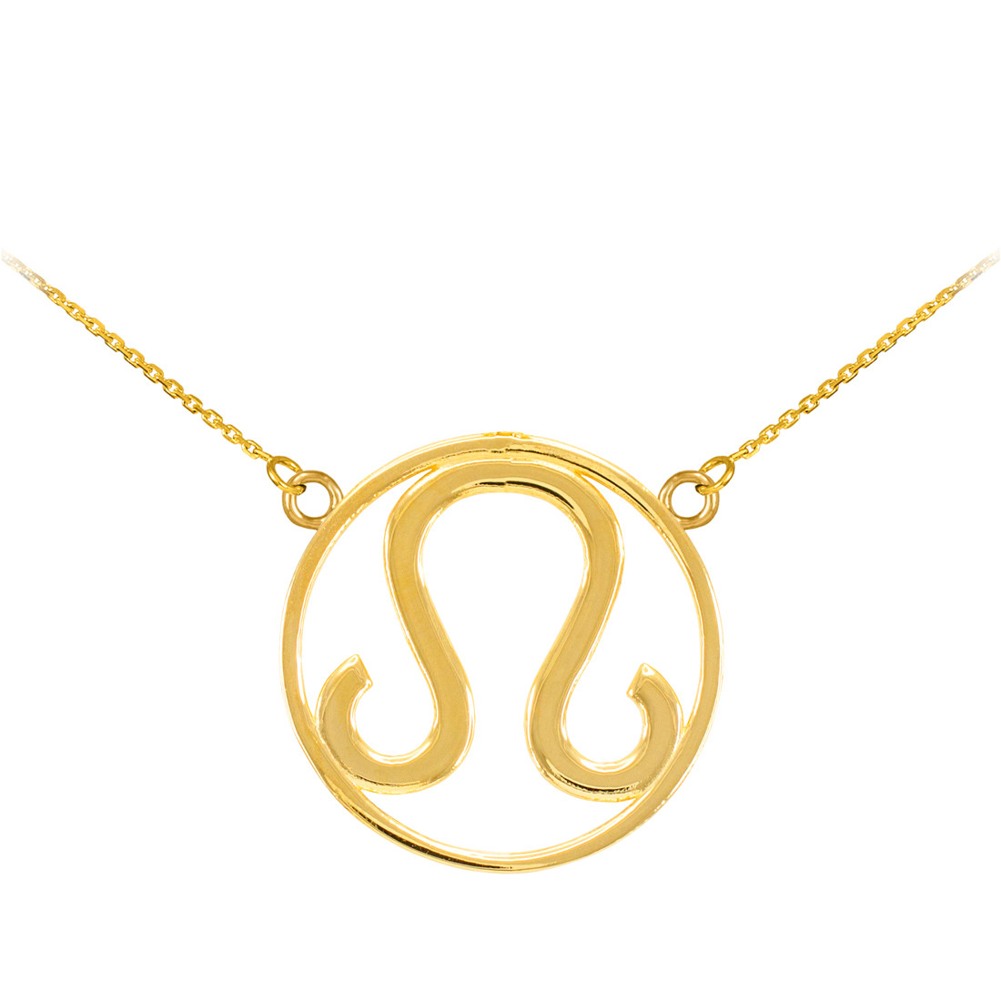 14K Gold Leo Zodiac Sign Necklace