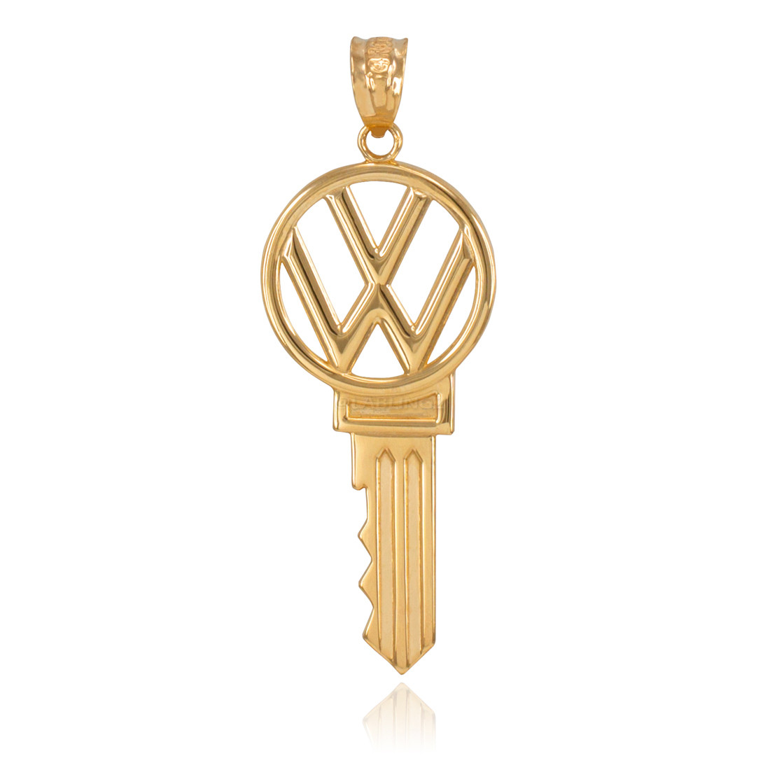 Gold VW Volkswagen Key Pendant Necklace