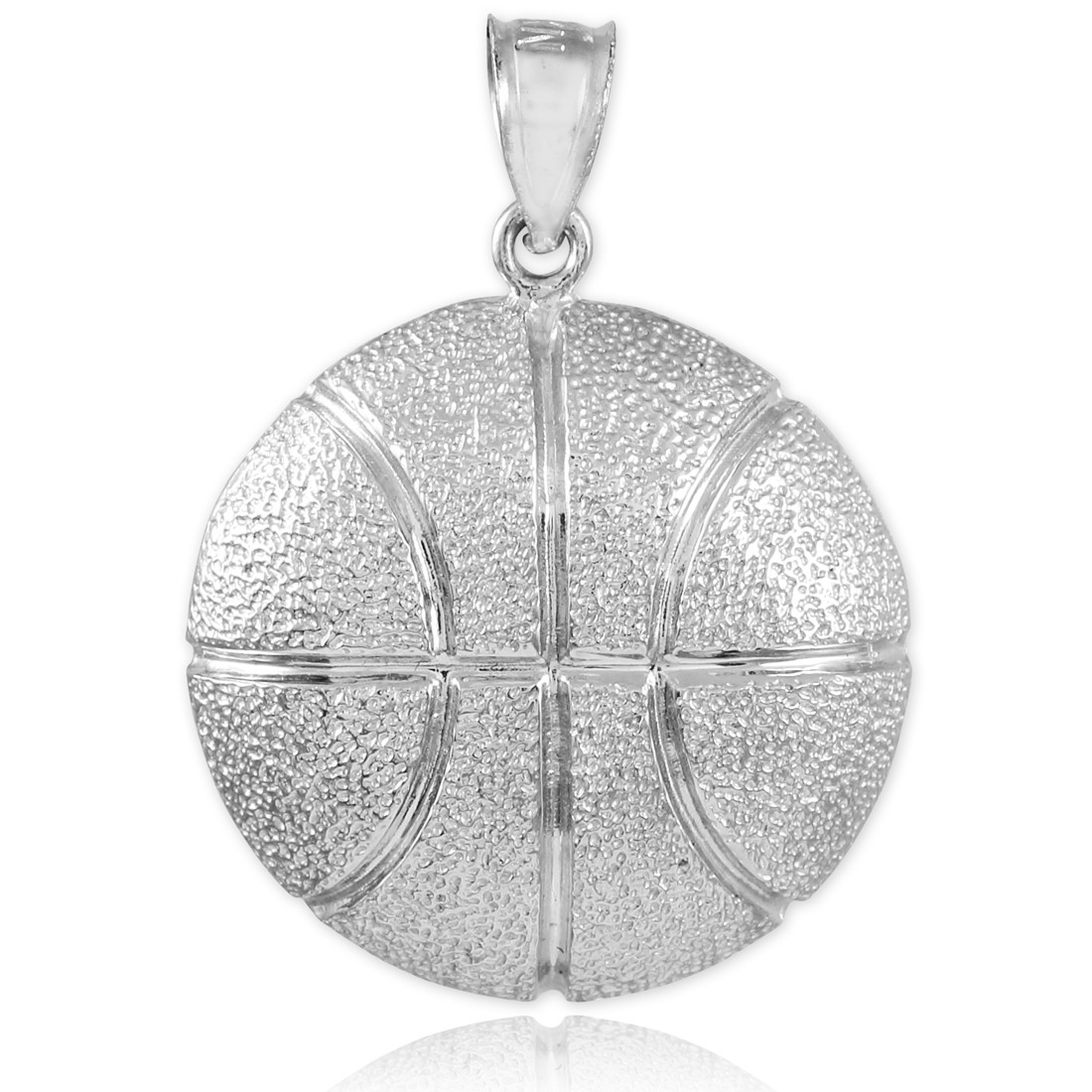 Sterling Silver Basketball Sports Pendant