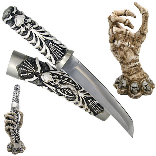 Skeleton Hand Holding Knife - keyscutlery.com