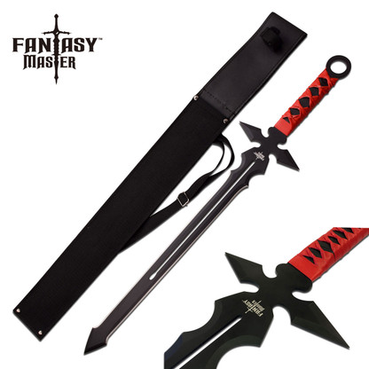 FANTASY MASTER RED & BLACK FANTASY SHORT SWORD - keyscutlery.com