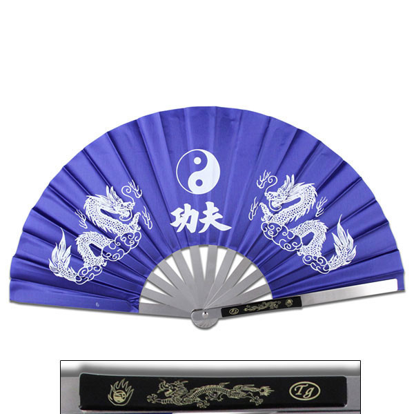 Blue KUNG FU FIGHTING FAN 13.5 OVERALL - keyscutlery.com