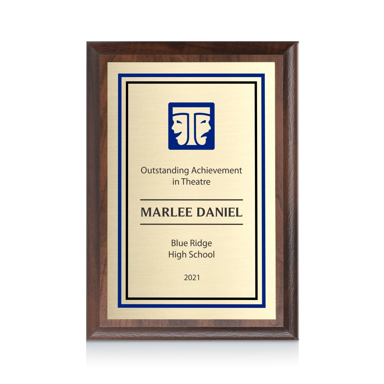 Plaque with Gold Plate (Multiple Sizes) - Official ITS Trophy Store