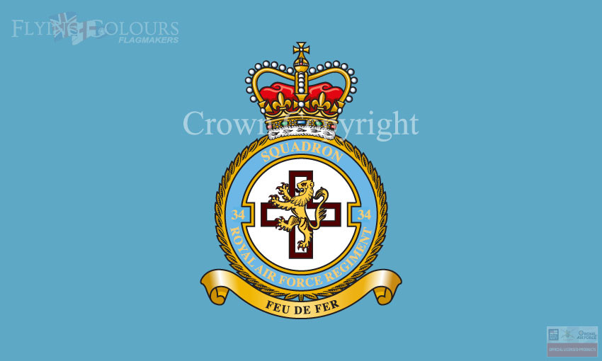RAF 34 Regiment Squadron Flag | Officially Licenced MoD Artwork Flags ...
