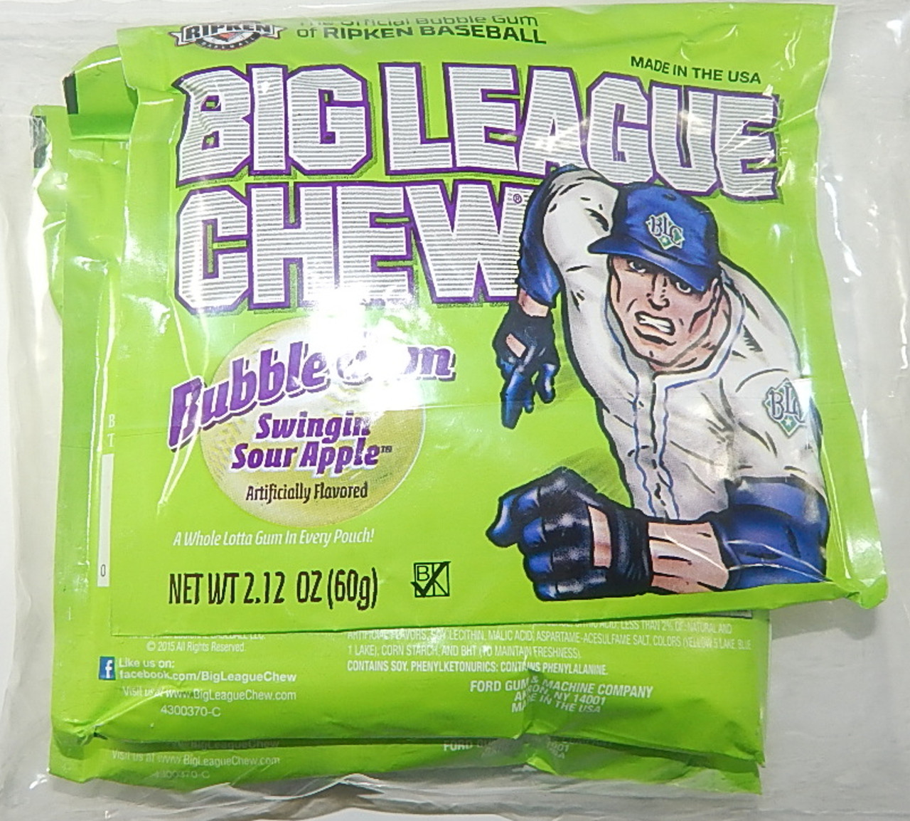 Big League Chew Swingin Sour Apple 3 pack ( 2.12 oz each) - CandyKorner