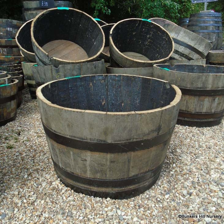 Half Hogshead Barrel (28"W x 16"H) - Bunkers Hill Plant Nursery