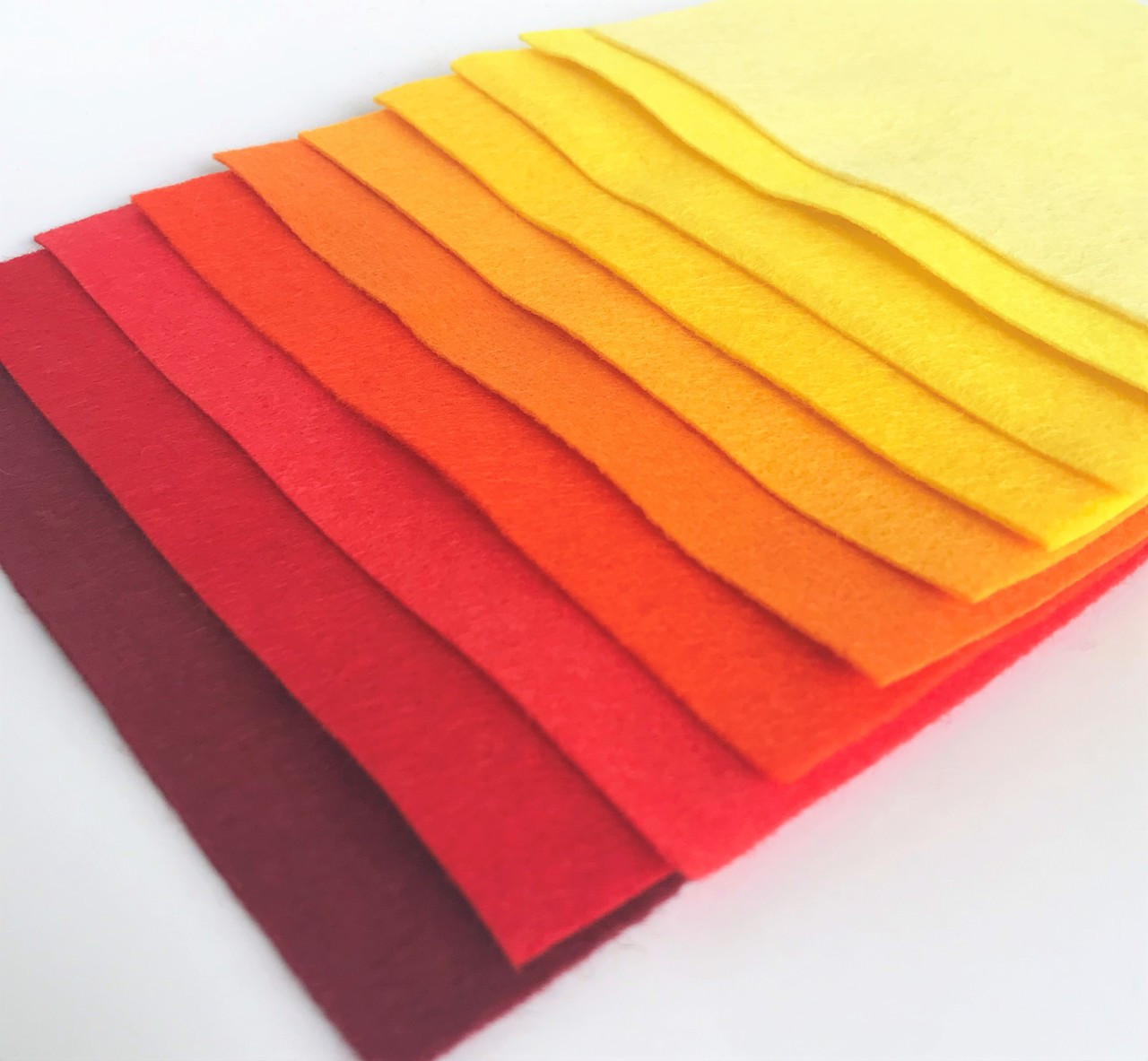Flame 10 Shades - Wool Blend Felt | The Felt Fairy