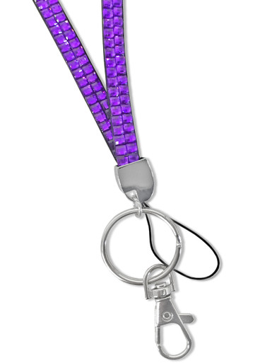 Purple Rhinestone Lanyards