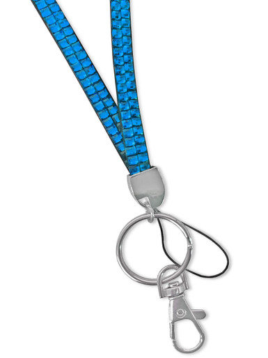 Light Blue Rhinestone Lanyards