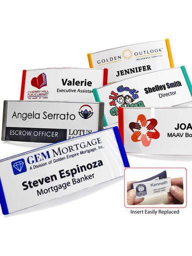Curved Reusable Frame Name Tag