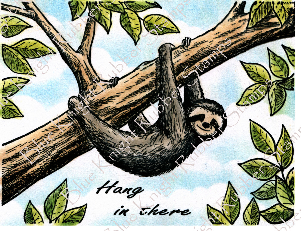 Sloth - Blue Knight Rubber Stamps