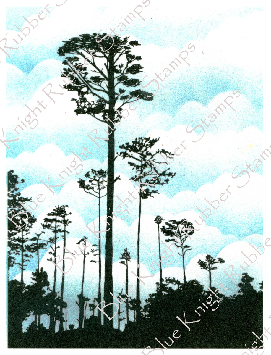 Tall Pines - Blue Knight Rubber Stamps