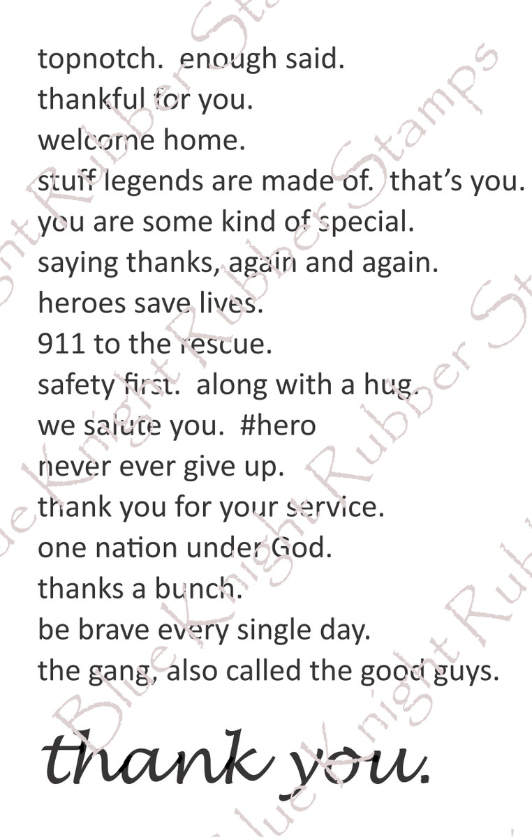 Thank You - One Line Sentiments - Blue Knight Rubber Stamps