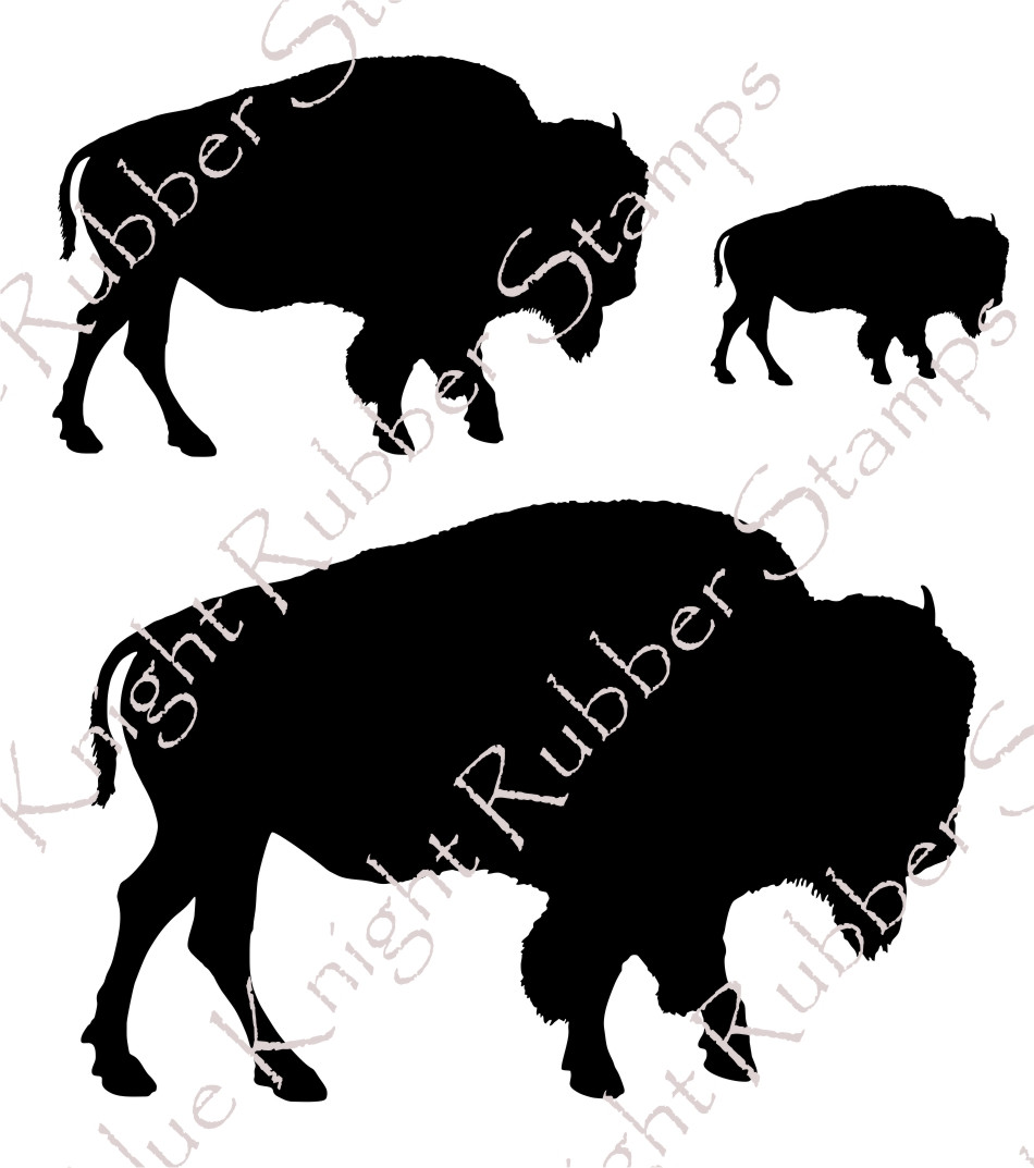 Silhouette Buffalo - Blue Knight Rubber Stamps