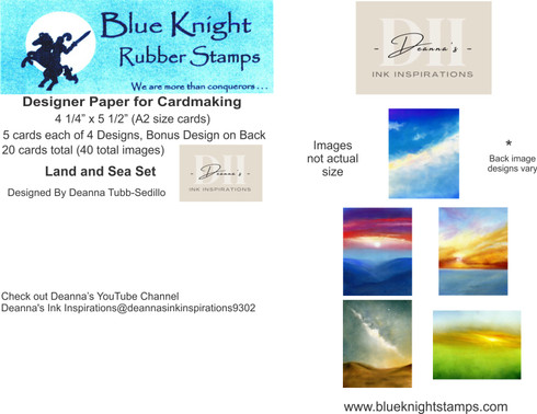 Designer Paper - Land & Sea - Blue Knight Rubber Stamps