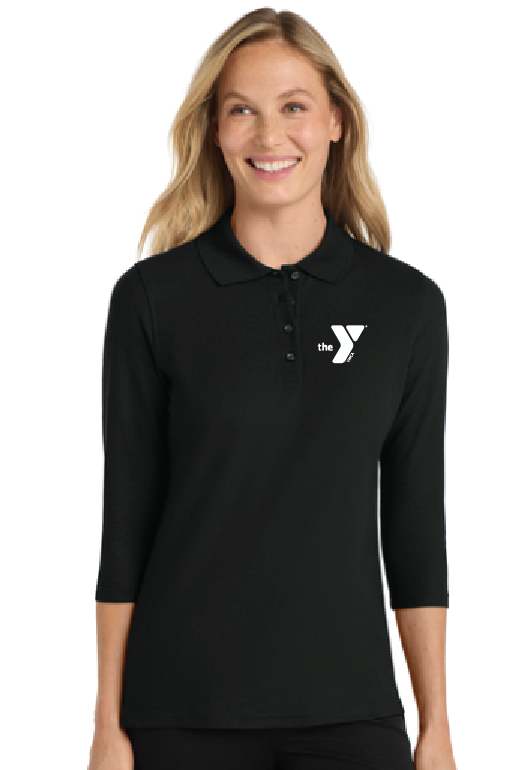 YMCA STAFF LADIES 3/4 SLEEVE POLO L562 - Winning Seasons