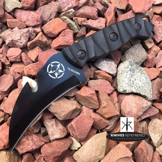 8.5" Full Tang Tactical Karambit Combat Gut Hook HIKING Fixed Razor ...