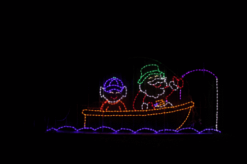 Animated LED Fishing Santa Décor | Christmas Cottage Lights