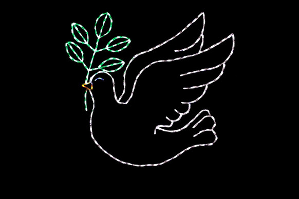 Light Up Dove With Olive Branch | Christmas Cottage Lights