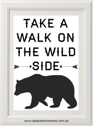 Take A Walk On The Wild Side Monochrome Print - Bespoke Moments