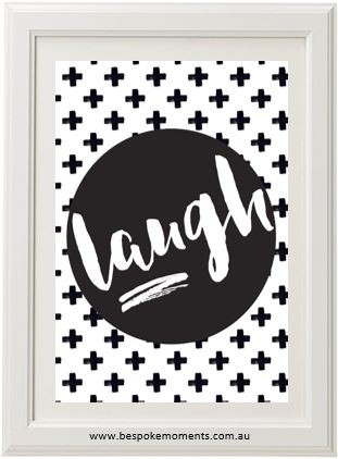 Monochrome Laugh Print - Bespoke Moments