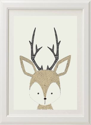 Neutral Deer Print