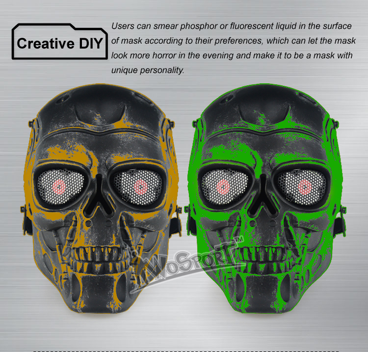 Wo Sport Terminator T800 Airsoft Mask in Black - bbguns4less