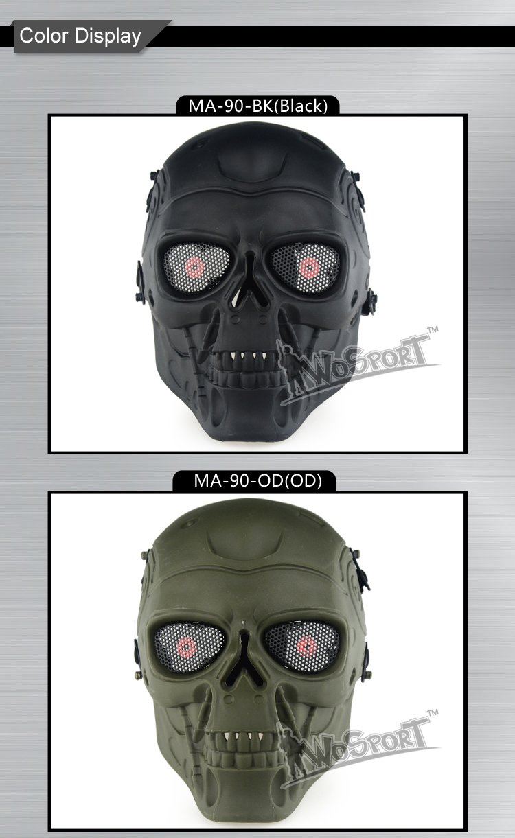 Wo Sport Terminator T800 Airsoft Mask in Black - bbguns4less