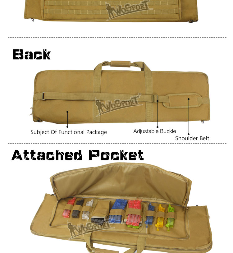 WoSport 100CM M4 Molle Rifle Bag in Black - bbguns4less