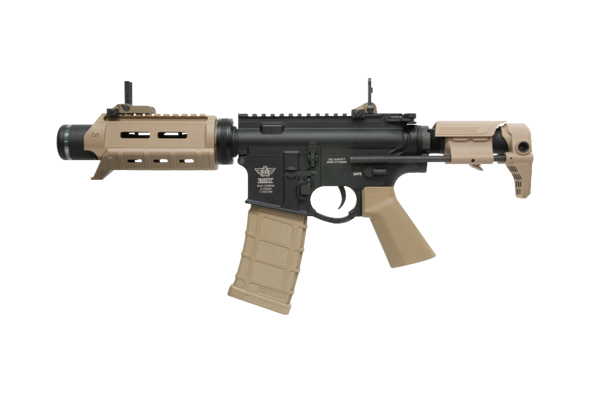 Bolt B4 Pdw B R S S Airsoft Aeg With Silencer In Tan Bbguns4less