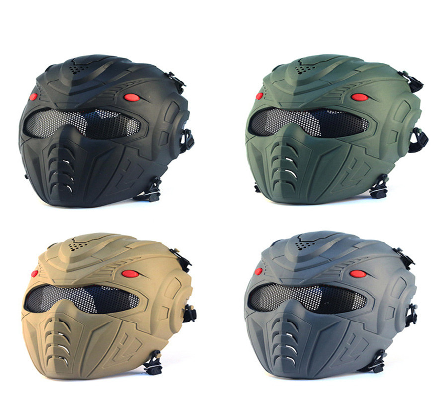 X1 Airsoft Full Face Mask with Mesh Eye Protection in Black - bbguns4less