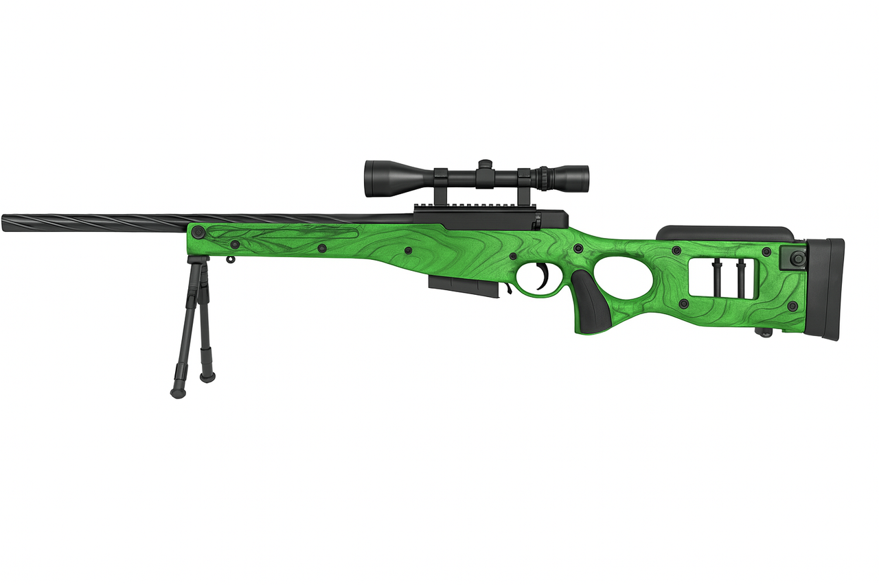Well MB4420 Custom Airsoft Sniper Rifle in Green - bbguns4less